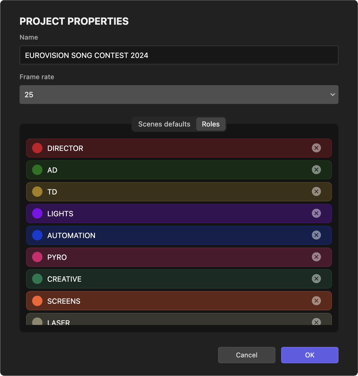 Project Properties - Support - LiveEdit
